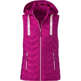 WITT Damen Steppweste im Zickzack-Muster, magenta, Gr&ouml;&szlig;e 42