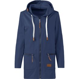 WITT Damen Sweatjacke in Longform, dunkelblau, Gr&ouml;&szlig;e 46