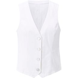 WITT Damen Jeansweste mit spitz zulaufendem Saum vorne, ecru, Gr&ouml;&szlig;e 50