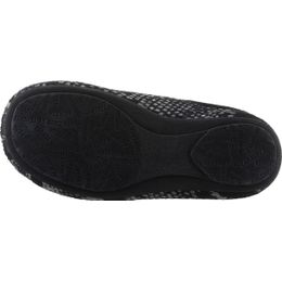 WITT Damen Pantoffel mit Reptil-Muster, w&auml;rmend, schwarz, Gr&ouml;&szlig;e 39