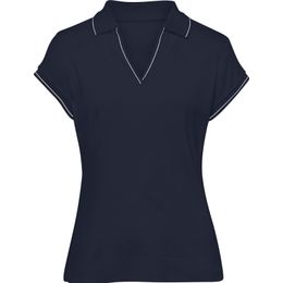 Heine Witt Damen Poloshirt mit Ripp-Struktur, marine, Gr&ouml;&szlig;e 38