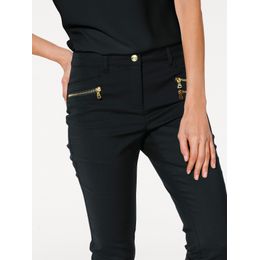 Heine Damen Hose, Schwarz, Gr. 42, R&ouml;hrenhosen, Material: Baumwolle