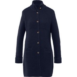 Heine Witt Damen Strickjacke mit Stehkragen, marine, Gr&ouml;&szlig;e 36