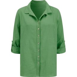 Heine Damen Hemdbluse, Gr&uuml;n, Gr. 38, Blusen langarm, 100% Baumwolle