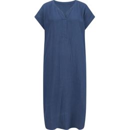 Heine Damen Sommerkleid, Blau, Gr. 36, Einfarbige Kleider, 100% Baumwolle