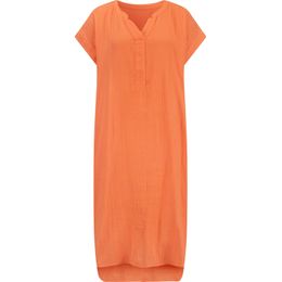 Heine Damen Sommerkleid, Orange, Gr. 46, Einfarbige Kleider, 100% Baumwolle