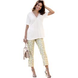WITT Damen 7/8-Hose mit Blumenmuster, champagner-flieder-bedruckt, Gr&ouml;&szlig;e 40