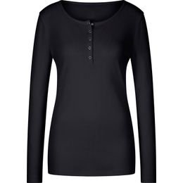 Heine Damen Langarmshirt, Schwarz, Gr. 34, Langarm-Shirts, Material: Baumwolle