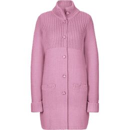 Heine Witt Damen Strickjacke mit Stehkragen, altrosa, Gr&ouml;&szlig;e 42