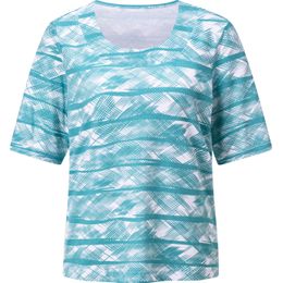 Heine Damen Kurzarmshirt, Blau, Gr. 52, T-Shirts, 100% Baumwolle
