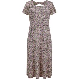 WITT Damen Jerseykleid mit R&uuml;cken-Ausschnitt, anthrazit-bedruckt, Gr&ouml;&szlig;e 50