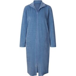 w&auml;schepur w&auml;schepur Damen Morgenmantel in Nicki-Qualit&auml;t, mittelblau, Gr&ouml;&szlig;e 52/54