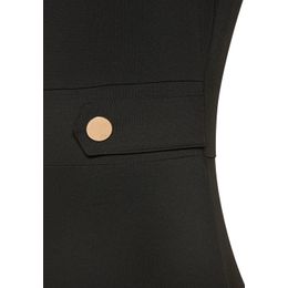 Lascana Midi-Kleid, Schwarz, Gr. 34, Damen, Strandkleider, Material: Polyester, Elasthan
