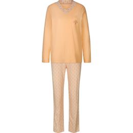 w&auml;schepur w&auml;schepur Damen Schlafanzug mit V-Ausschnitt, apricot, Gr&ouml;&szlig;e 36/38