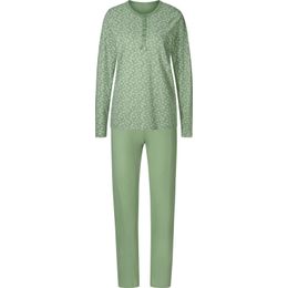 w&auml;schepur w&auml;schepur Damen Schlafanzug mit Bl&auml;tterprint, eucalyptus-ecru-bedruckt, Gr&ouml;&szlig;e 36/38