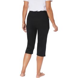 WITT Damen Caprihose mit Glitzerstickerei, schwarz, Gr&ouml;&szlig;e 56
