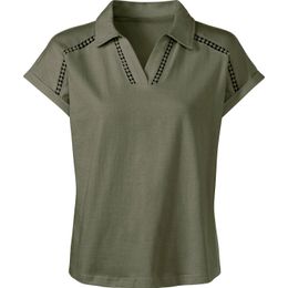 Heine Damen V-Shirt, Gr&uuml;n, Gr. 54, T-Shirts, 100% Baumwolle