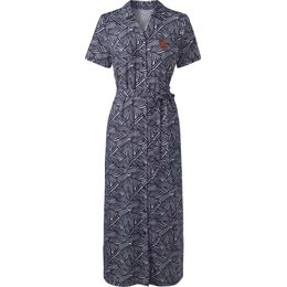 WITT Damen Jerseykleid inklusive Bindeg&uuml;rtel, marine-wei&szlig;-bedruckt, Gr&ouml;&szlig;e 23