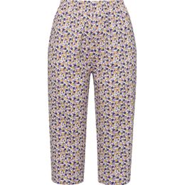 WITT Damen Capri-Schlafanzug mit Bl&uuml;mchen-Muster, mauve-bedruckt, Gr&ouml;&szlig;e 36/38