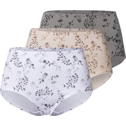 WITT Damen Taillenslip in Stretch-Qualit&auml;t, wei&szlig; + grau + elfenbein, Gr&ouml;&szlig;e 52/54