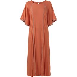 WITT Damen Jerseykleid mit Stickerei, papaya, Gr&ouml;&szlig;e 46