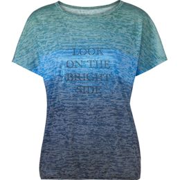 Heine Damen Rundhalsshirt, Blau, Gr. 46, T-Shirts, Material: Polyester