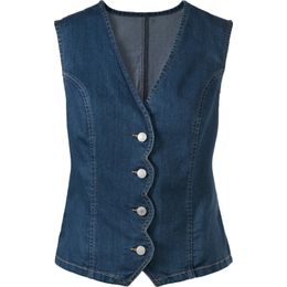 WITT Damen Jeansweste mit Wellenkante, blue-stone-washed, Gr&ouml;&szlig;e 50
