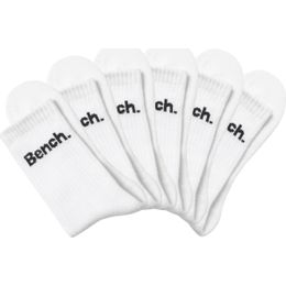 Bench. Damen Tennissocken, 6x wei&szlig;, Gr&ouml;&szlig;e 39/42