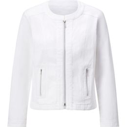 WITT Damen Jeansblazer mit Schulterpolstern, wei&szlig;, Gr&ouml;&szlig;e 54