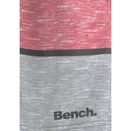 Bench. Herren Badeshorts, schwarz-bordeaux-grau, Gr&ouml;&szlig;e M (50)