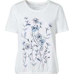 Heine Damen Print-Shirt, Wei&szlig;, Gr. 48, T-Shirts, Material: Baumwolle