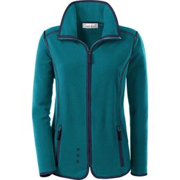 WITT Damen Fleecejacke mit Sternchen-Stickerei, petrol, Gr&ouml;&szlig;e 52