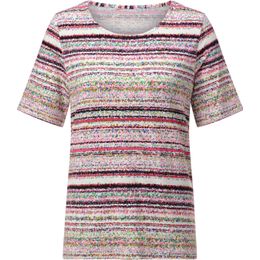 WITT Damen Kurzarmshirt mit Rundhals-Ausschnitt, fuchsia-ecru-bedruckt, Gr&ouml;&szlig;e 44