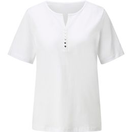 Heine Damen Kurzarmshirt, Wei&szlig;, Gr. 40, T-Shirts, 100% Baumwolle