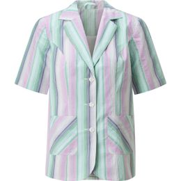 WITT Damen Blusenblazer in Seersucker-Qualit&auml;t, orchidee-jeansblau-gestreift, Gr&ouml;&szlig;e 54