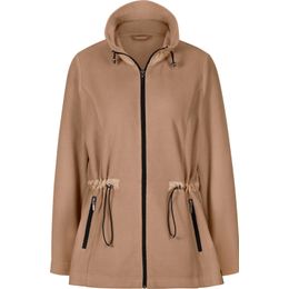 WITT Damen Fleecejacke mit Tunnelzug in der Taille, camel, Gr&ouml;&szlig;e 46