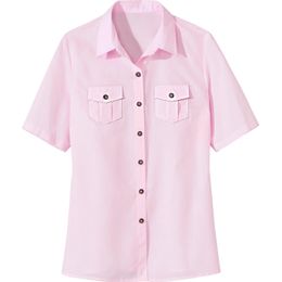 Heine Damen Hemdbluse, Rosa, Gr. 46, Blusen kurzarm, Material: Polyester