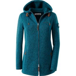 Heine Damen Kapuzenfleecejacke, Blau, Gr. 40, Shirtjacken, Material: Polyester