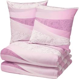 Biberna Bettw&auml;sche, Rosa, Gr. 80x80/155x200 cm, Bettw&auml;sche, 100% Baumwolle
