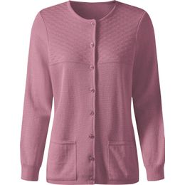 WITT Damen Feinstrickjacke mit Strukturmuster, altrosa, Gr&ouml;&szlig;e 42