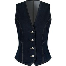 WITT Damen Jeansweste mit tailliertem Schnitt, dark blue, Gr&ouml;&szlig;e 40