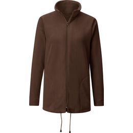 WITT Damen Fleecejacke Kordeldurchzug am Saum, mokka, Gr&ouml;&szlig;e 54