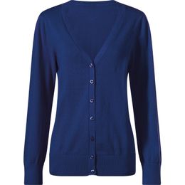Heine Damen Strickjacke, Blau, Gr. 48, Basic Strickjacken, 100% Baumwolle