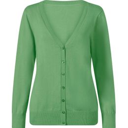 Heine Damen Strickjacke, Gr&uuml;n, Gr. 36, Basic Strickjacken, 100% Baumwolle