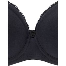 petite fleur by Lascana Damen T-Shirt-BH, schwarz+wei&szlig;, Gr&ouml;&szlig;e 85D