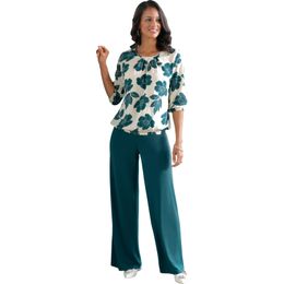 WITT Damen Palazzohose mit Elastik-Bund, petrol, Gr&ouml;&szlig;e 46