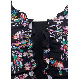 petite fleur by Lascana Damen Badeanzug, schwarz-bedruckt, Gr&ouml;&szlig;e 50D