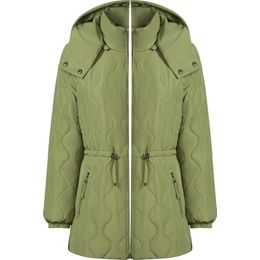 WITT Damen Steppjacke mit abnehmbarer Kapuze, schilf, Gr&ouml;&szlig;e 44