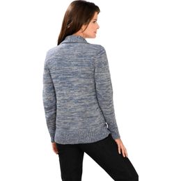 WITT Damen Strickjacke aus Melangegarn, blau-meliert, Gr&ouml;&szlig;e 52