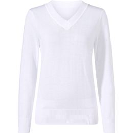 WITT Damen V-Ausschnitt-Pullover aus Feinstrick, ecru, Gr&ouml;&szlig;e 40